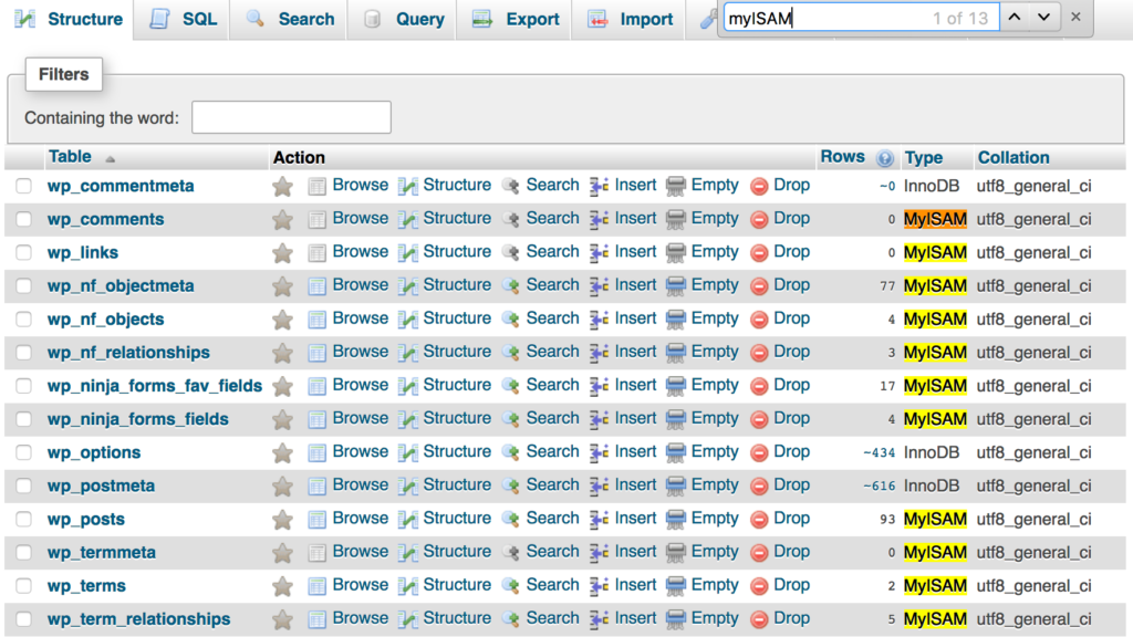 Convert MyISAM tables to InnoDB with SSH Convert MyISAM tables to InnoDB with SSH