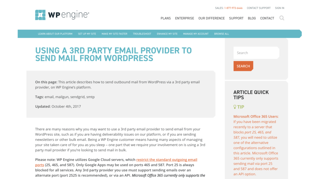 WP Engine and Email Notifications
