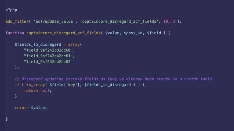 Acf Custom Fields Stored In Custom Table