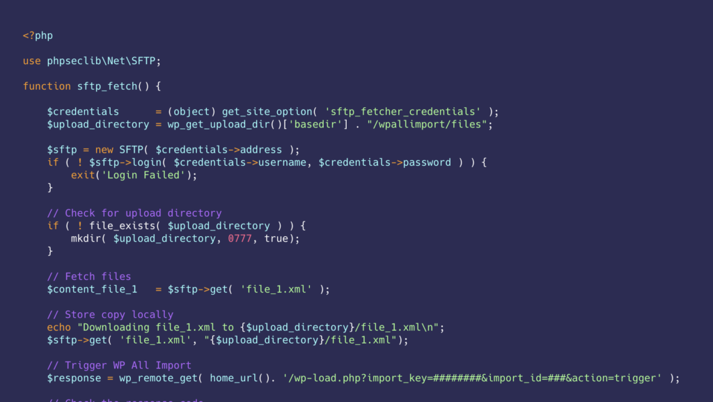 Fetching from SFTP with Phpseclib