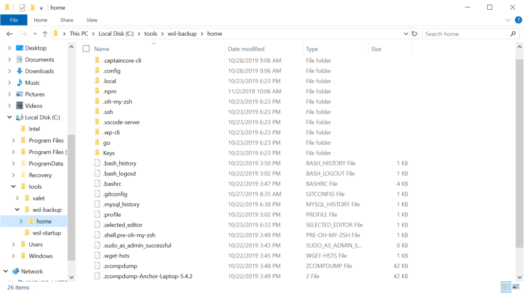 Exposing WSL to Windows for Dev Backups